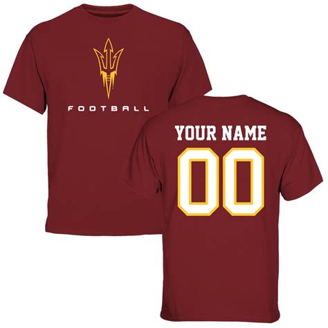 Arizona State Sun Devils Maroon Personalized Football T Shirt