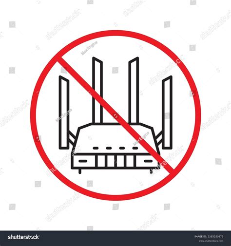 Forbidden Router Icon Warning Caution Attention Stock Vector Royalty Free 2393350875