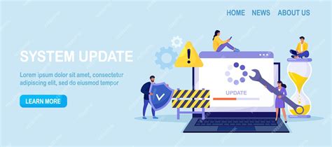 Premium Vector System Update Tiny Programmers Upgrading Operating