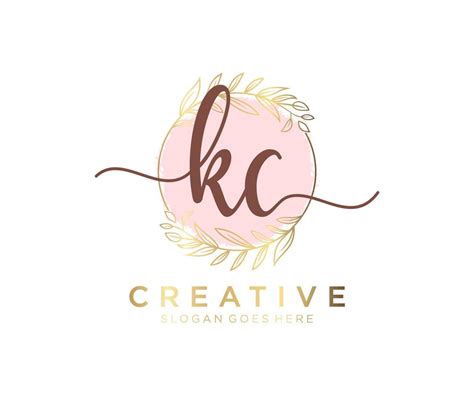 Initial KC Feminine Logo Usable For Nature Salon Spa Cosmetic And