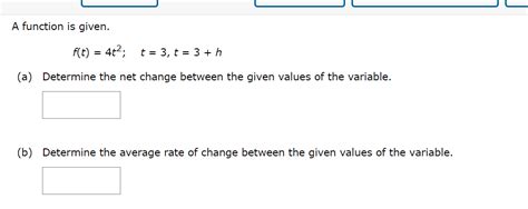 Solved A Function Is Given F T 4t2 T 3 T 3 H A Determine Chegg Com