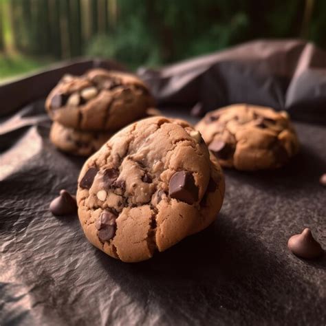 Premium Ai Image Delicious Chocolate Chip Cookies Generative Ai