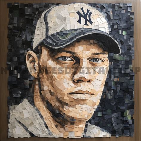 Aaron Judge Portrait In Torn Paper 1 Etsy