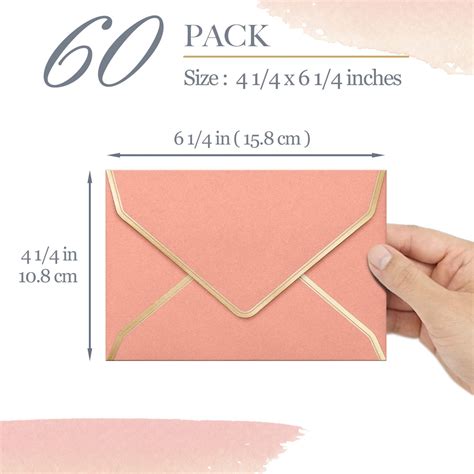 Invitation Envelopes 60 Pack 4x6 Envelopes For Invitations Gold Foil