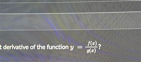 Solved Derivative Of The Function Yfx