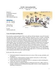 CM 180 Fall 2022 Syllabus Docx CM 180 Understanding Media Fall 2022