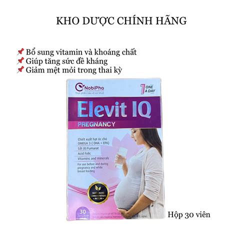 Elevit Iq Vitamin Bầu Viên Uống Tổng Hợp Cho Bà Bầu Lọ 30v Bổ Sung Vitamin Khoáng Chất Cải