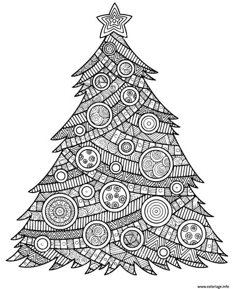 Coloriage Arbre De Noel Mandala Pour Adulte Anti Stress Et Boules De