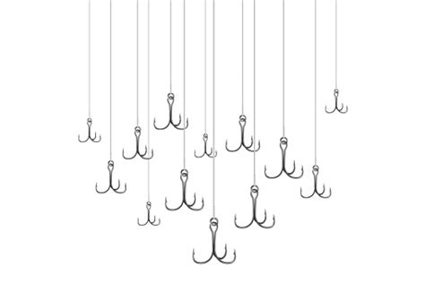 낚시 후크 배경 연어 메기 참치 파이크 농어 말린 베이스 송어 또는 타폰을 잡기위한 현실적인 후크 벽지 웹 및 인쇄 된 제품을