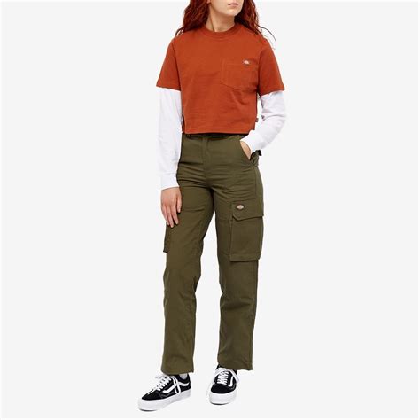 Dickies Womens Hooper Bay Relaxed Cargo Pant In Military Green Dickies