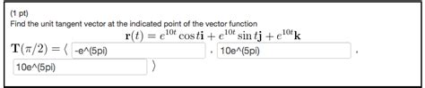 Solved Find The Unit Tangent Vector At The Indicated Point Chegg Com