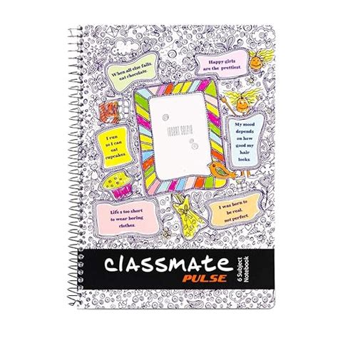 Classmate Pulse 6 Subject Notebook 302 Pages Single Line Spiral