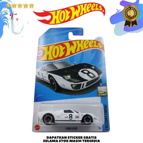 Promo Hot Wheels Ford GT40 Putih Hitam Angka 8 Factory Fresh Diskon 21