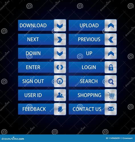 Web Design Buttons Theme Stock Illustration Illustration Of Kinds
