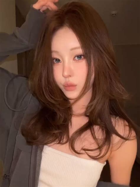 Pin Oleh Casual Di Ulzzang девушка Warna Rambut Gaya Rambut Wajah