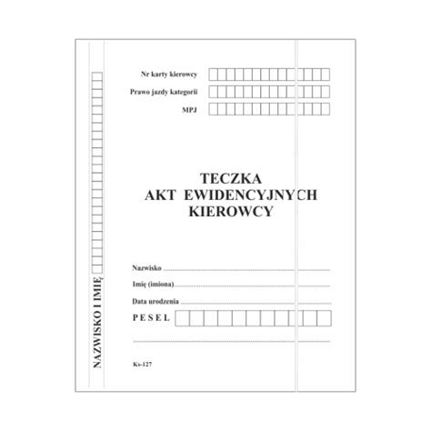 Teczka akt ewidencyjnych kierowcy [Ks-127] DRUKI AKCYDENSOWE