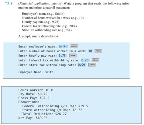 Solved 39 Financial Application Payroll Write A Program