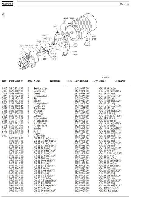 Atlas Copco Ga Parts Manual 2006