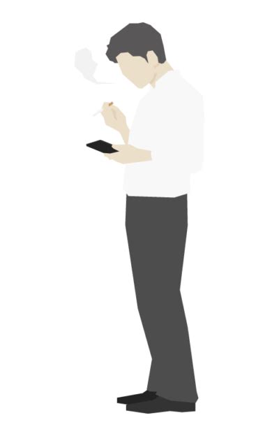 たばこを吸っている男性／会社員のイラスト 無料のフリー素材 イラストエイト