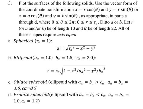 Solved Help With Matlab Graphics Plot The Surfaces Of Chegg