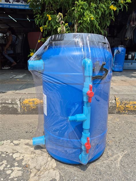 ถังกรอง ขนาด 80 ลิตร รุ่นสองระบบ สามารถเลือกใช้งานได้ 2 แบบ ️แบบเข้าบน ออกล่าง ️แบบเข้าล่าง ออก