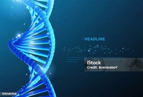 Dna抽象的な 3 D 多角形のワイヤ フレーム Dna 分子らせんスパイラル ブルー医学遺伝的バイオ テクノロジー化学生物学遺伝子細胞概念