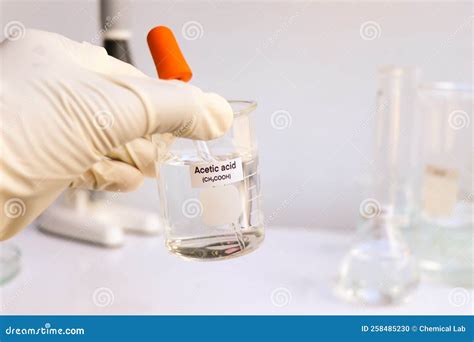 Acetic Acid In Glass Chemical In The Laboratory And Industry Stock