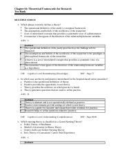 C4 Chapter 04 Theoretical Frameworks For Research Test Bank MULTIPLE