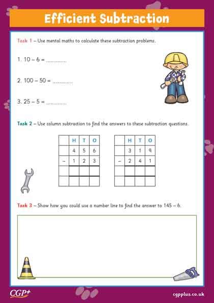 Efficient Subtraction Problems Stretch Year 4 Cgp Plus