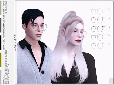 The Sims Resource Square Boeing Glasses By Magpiesan • Sims 4 Downloads