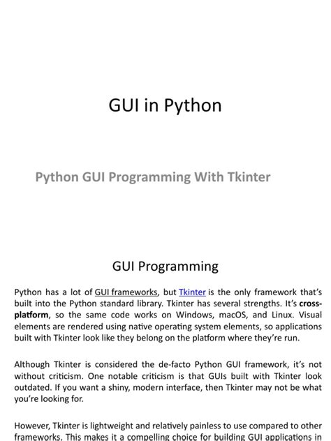 gui in python download free pdf graphical user interfaces python programming language