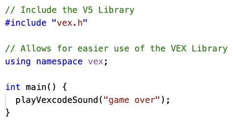 Playing Custom Imported Sounds In A Vexcode V5 Project Vex Library