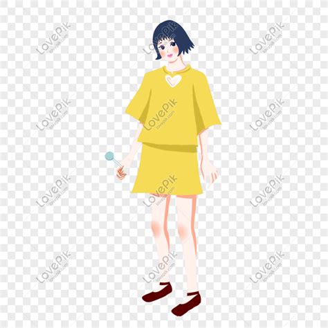 Kamay Iginuhit Cartoon Nakatutuwa Japanese Girl Larawan Numero Ng
