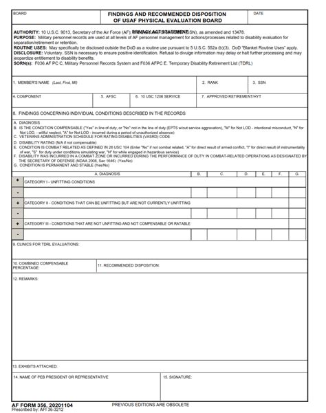 Af Form 348 Line Of Duty Determination Finder Doc