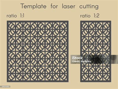 레이저 절단을위한 템플릿 나무 금속의 패널스텐실 기하학적 패턴 개체 그룹에 대한 스톡 벡터 아트 및 기타 이미지 개체 그룹