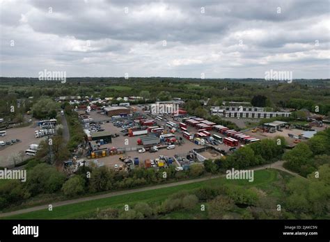 Bus Depot South Mimms Services Junction Of The M Motorway With The M Motorway Uk Drone Aerial