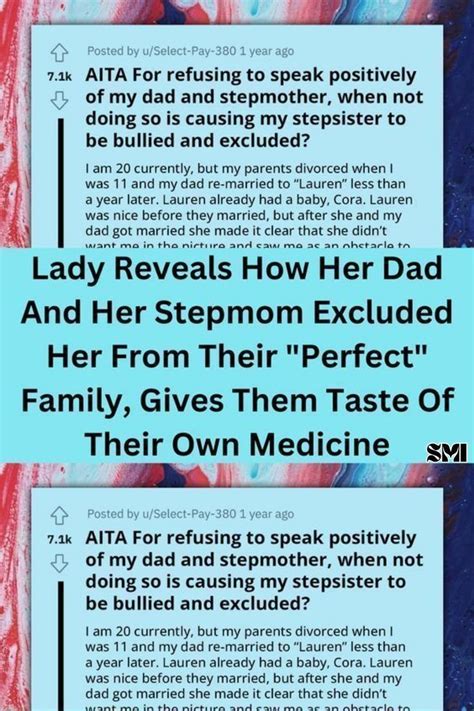 Lady Reveals How Her Dad And Her Stepmom Excluded Her From Their Perfect Family Gives Them Taste