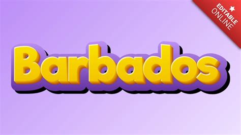 Barbados Yellow Purple 3d Text Effect Generator