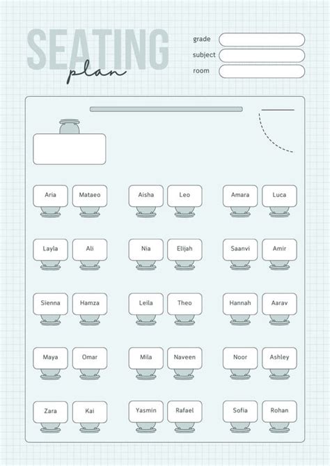 Customize 86 Classroom Seating Charts Templates Online Canva