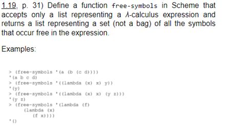 Solved In DrRacket Scheme Define A Function Free Symbols Chegg