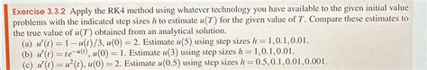 Solved Exercise 332 ﻿apply The Rk4 ﻿method Using Whatever
