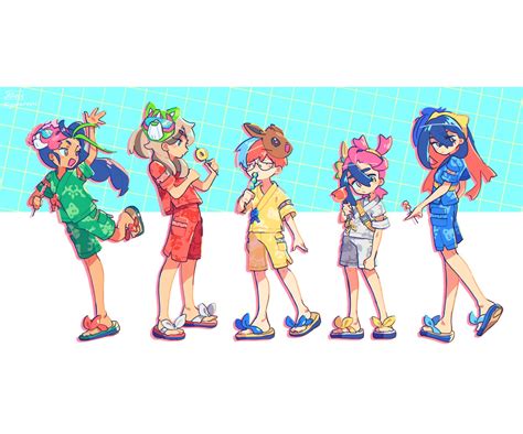 Kieran Carmine Nemona Arven And Penny Pokemon And 1 More Drawn By