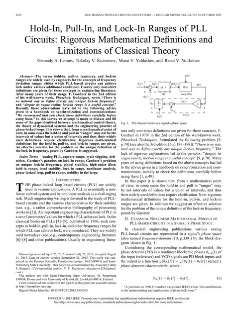 pdf hold in pull in and lock in ranges of pll circuits rigorous