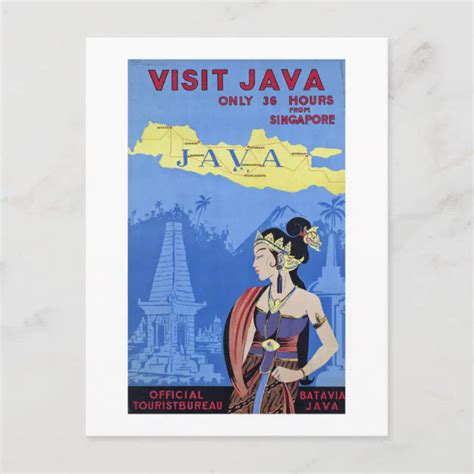 visit java postcard zazzle