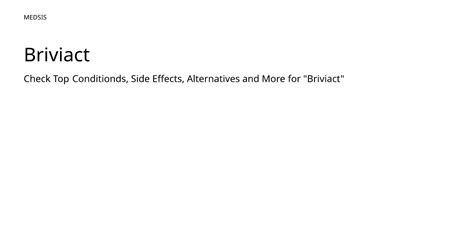 Briviact Alternative Drugs By Action Meds Is