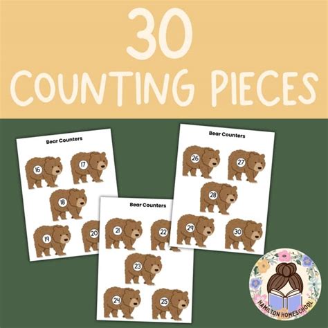 Bear Counters 1 30 Bear Theme Counting Pieces Pre K Kindergarten