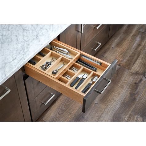 REV A SHELF INC 12 Tiered Cutlery Drawer System With Soft Close Slides Maple Rev A Shelf