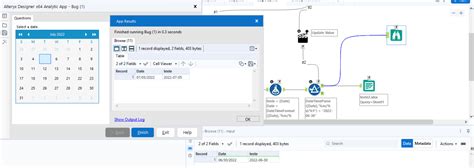 Calendar Interface Tool Not Updating Output Tool Alteryx Community