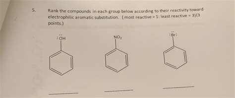 Rank The Compounds In Each Group Below According To