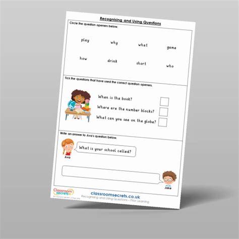 Year 1 Recognising And Using Questions Prior Learning Resource